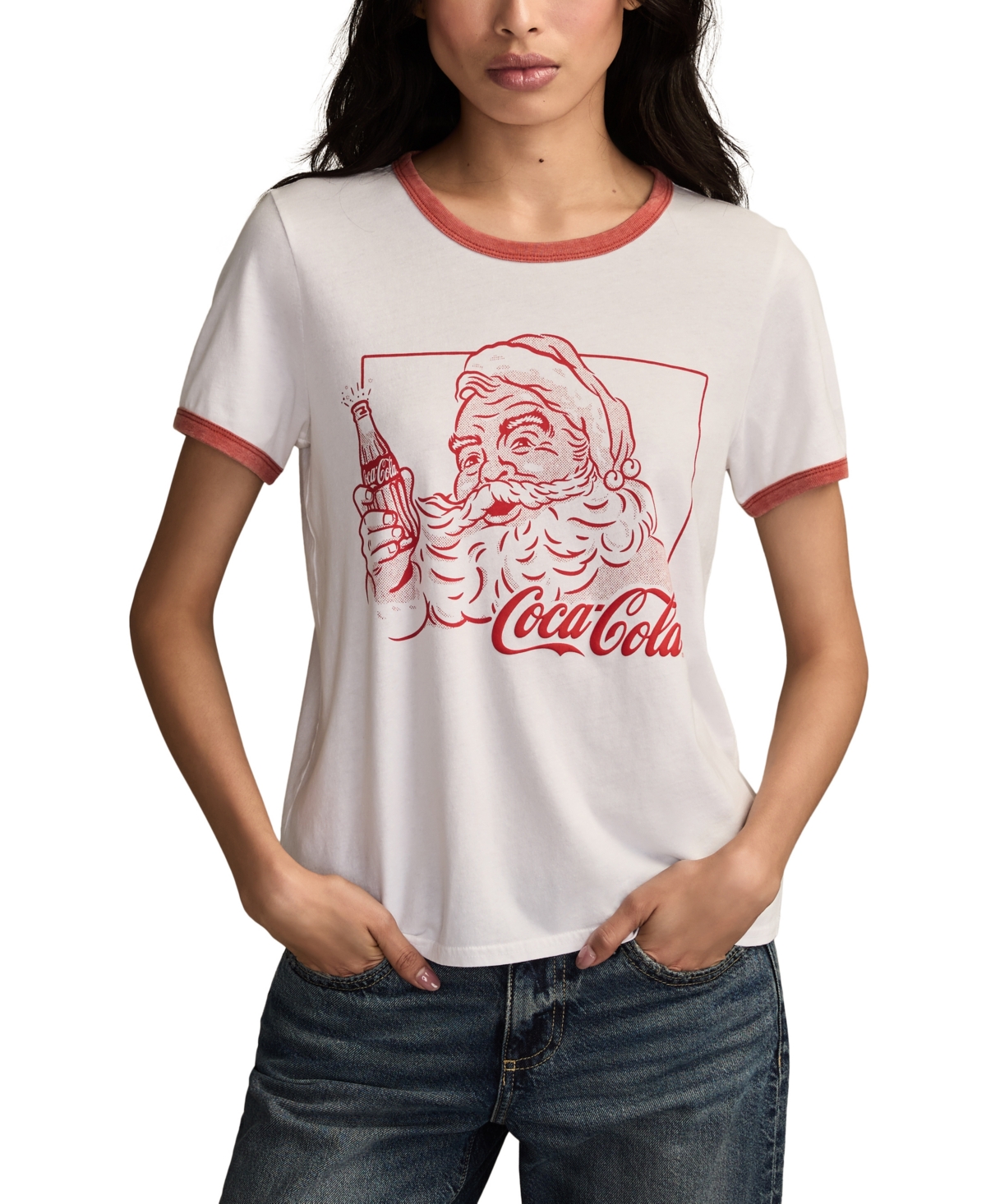 Click here for Lucky Brand Womens Coca Cola Halftone Santa Classi... prices