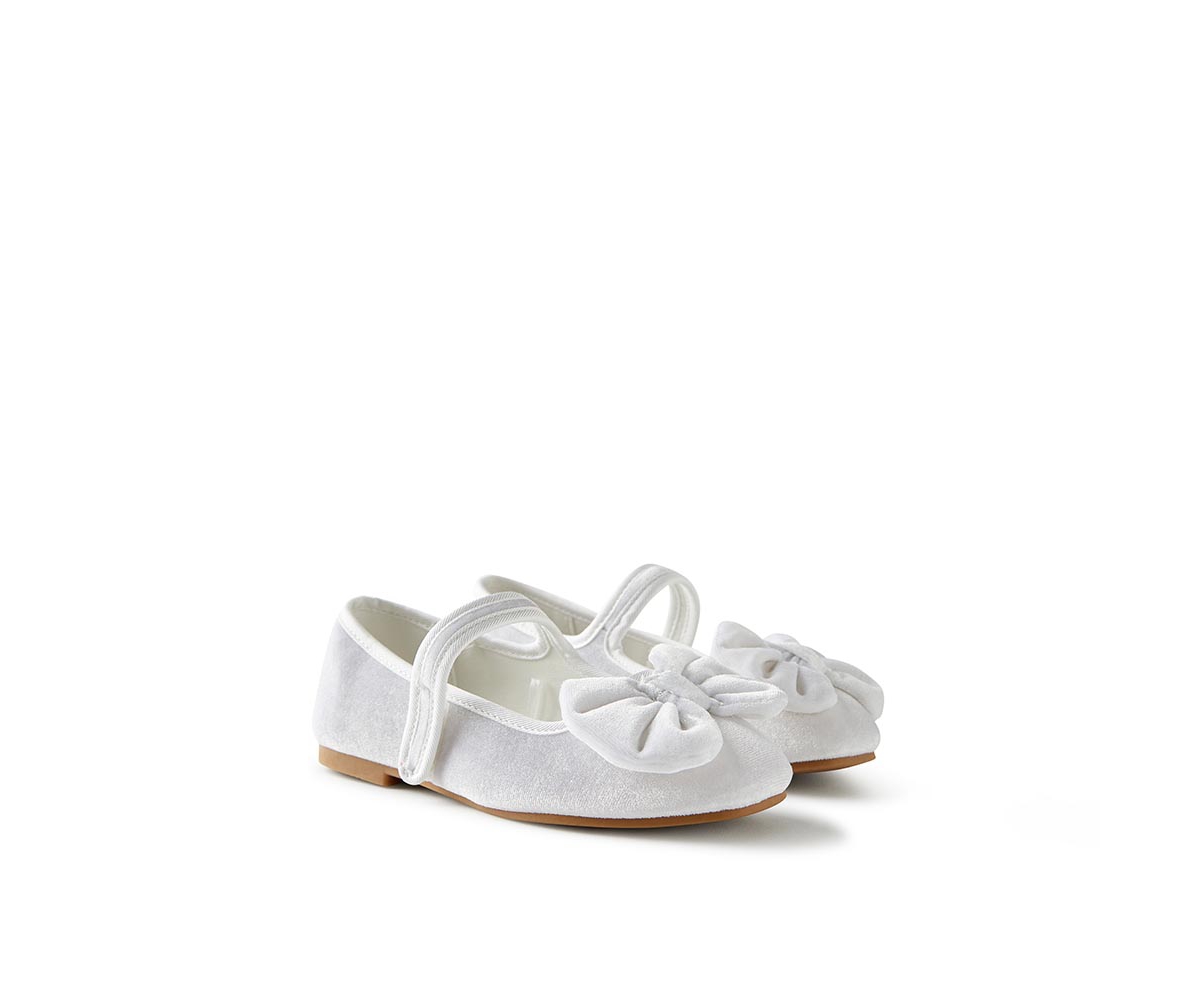 Click here for Cotton On Big Girls Olivia Ballet Flat - White vel... prices