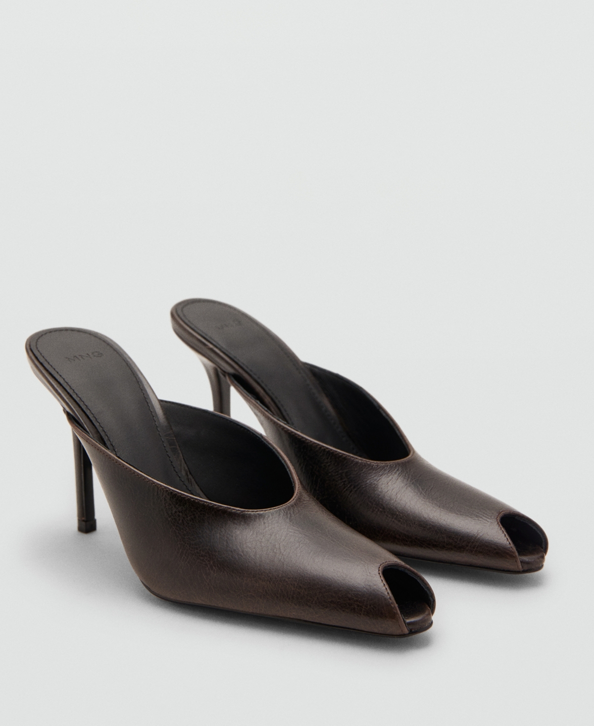 Click here for Mango Womens Open-Toe Leather Shoes - Chocolate prices