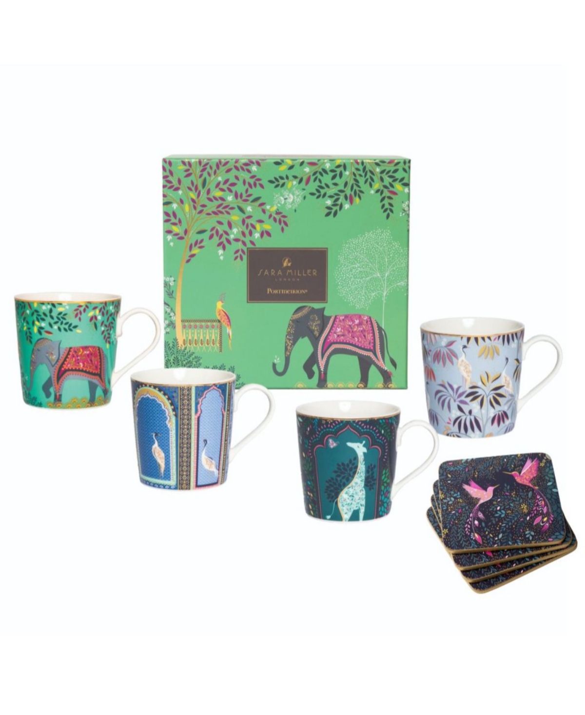 Click here for Portmeirion Sara Miller India Mug and Coaster 8-Pc... prices