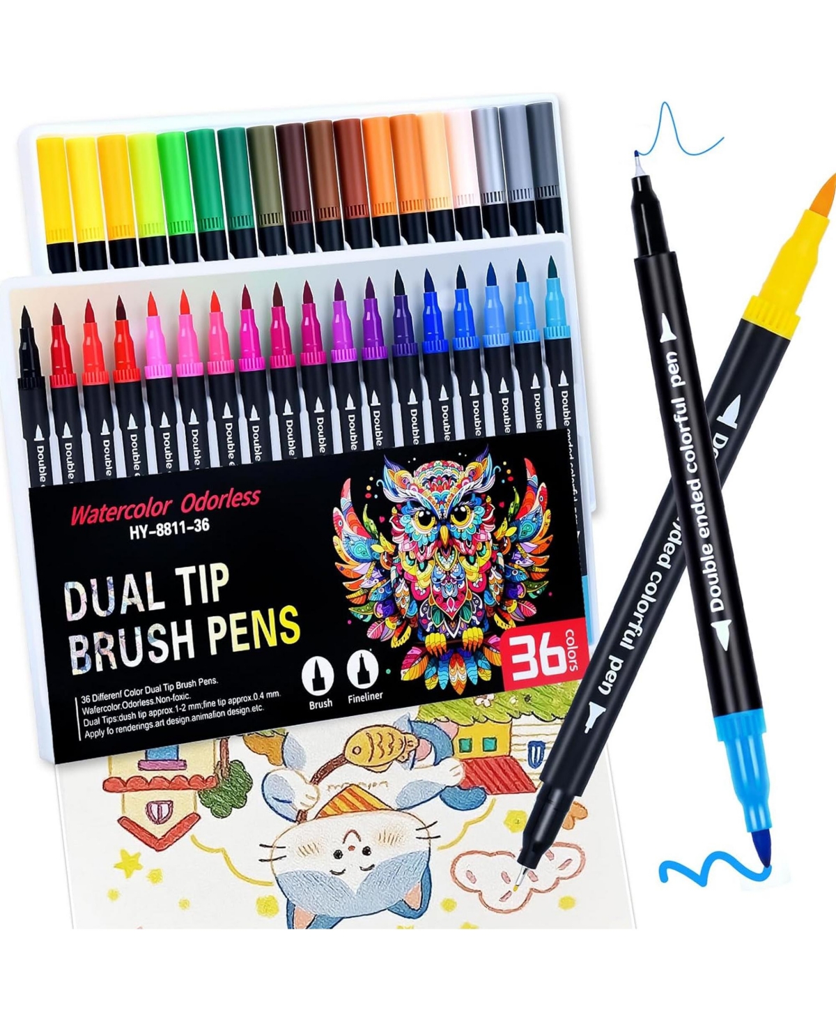 Click here for Htutwoo 36 Colors Brush & Fine Dual Tip Art Marker... prices