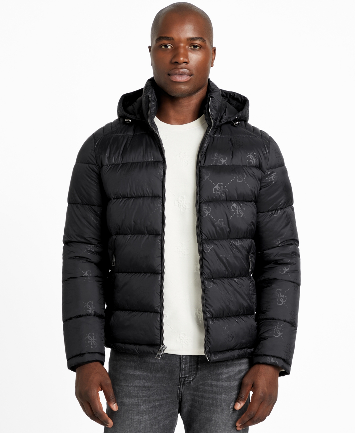 Click here for Guess Mens Adam Puffer Jacket with Removable Hood... prices