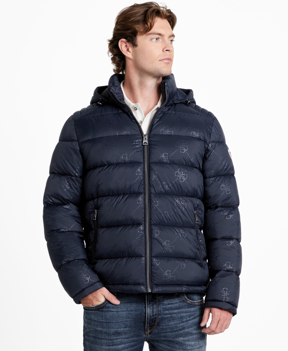Click here for Guess Mens Adam Puffer Jacket with Removable Hood... prices
