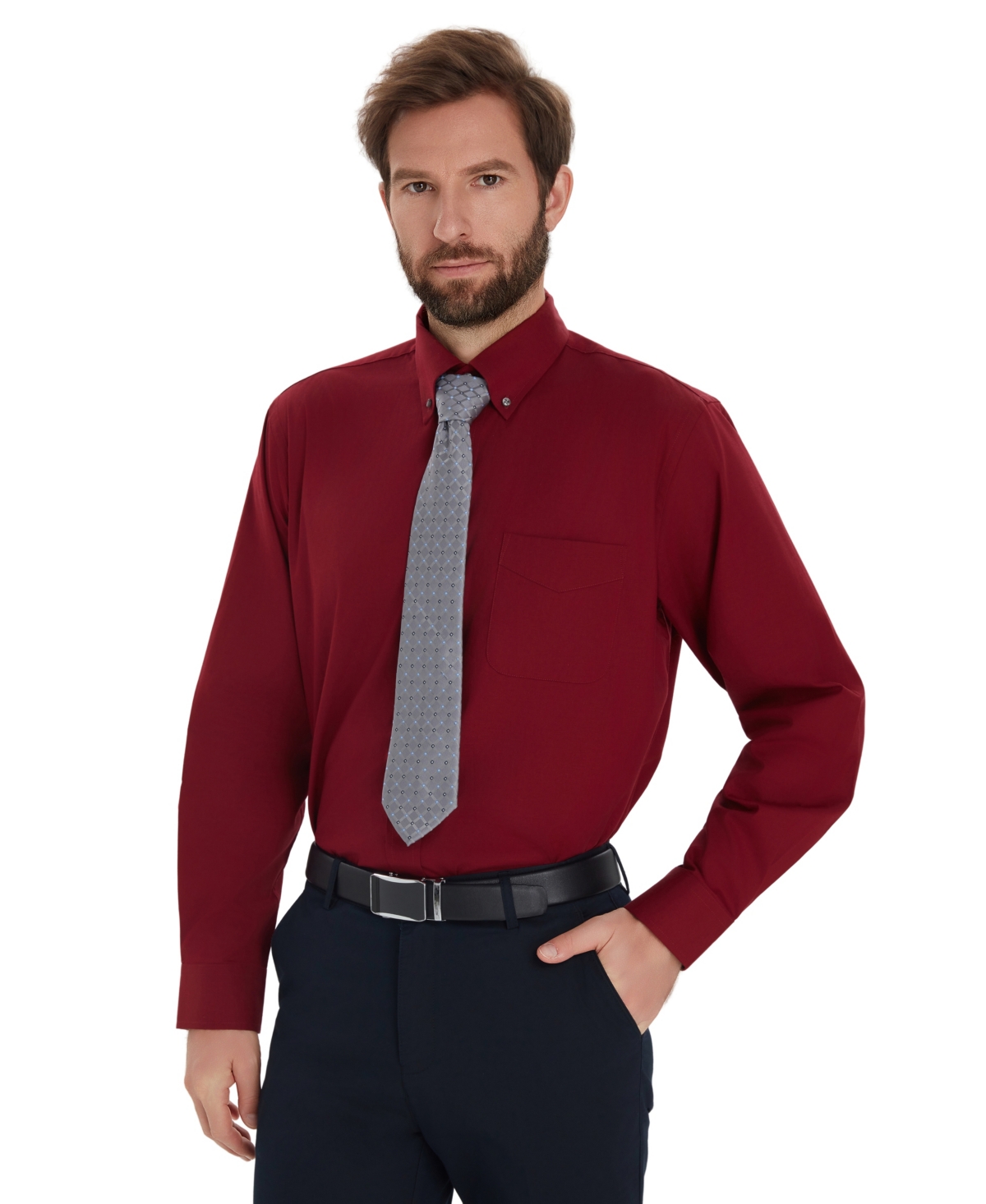 Click here for Club Room Mens Pinpoint Button Front Solid Dress S... prices