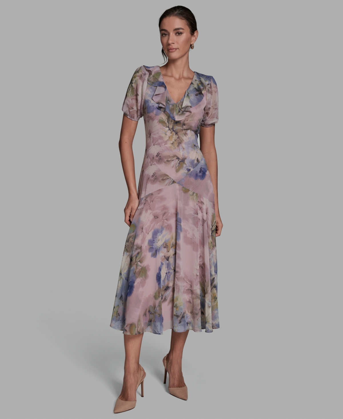 Click here for Bcbg Womens V-Neck Midi Shift Dress - Lilac/Saphir... prices