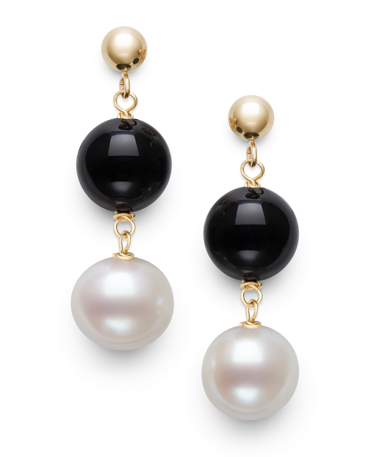Click here for Macys Freshwater Pearl (7.5-8.5mm)  Black Onyx and... prices