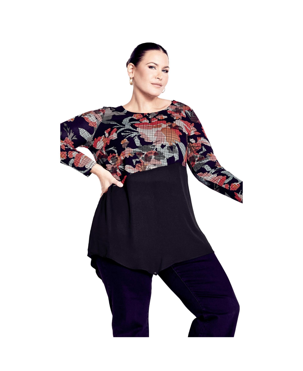 Click here for Avenue Womens Plus Size Carla Top - Shadow floral prices