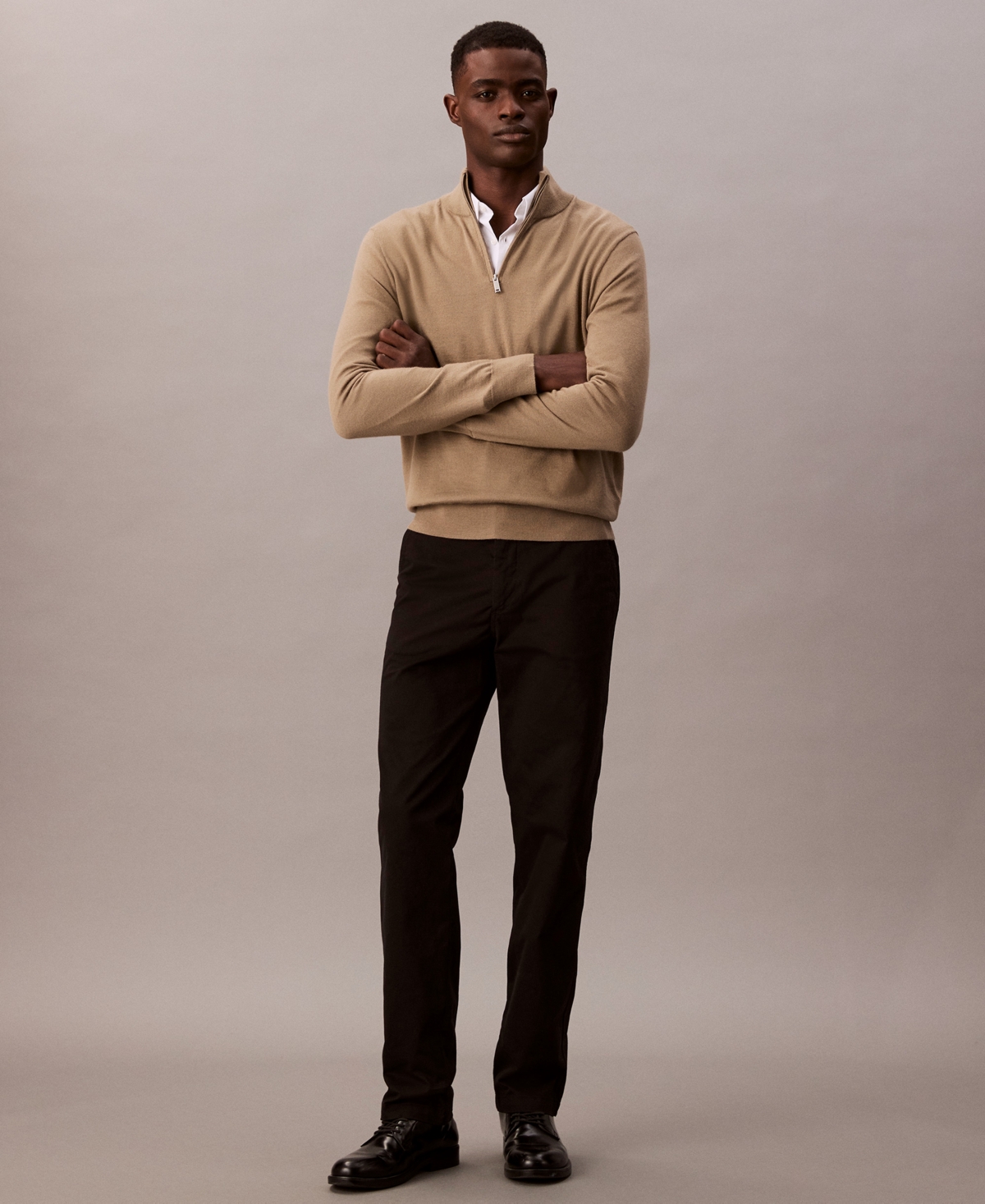 Click here for Calvin Klein Mens Straight-Fit Chino Pants - Black prices