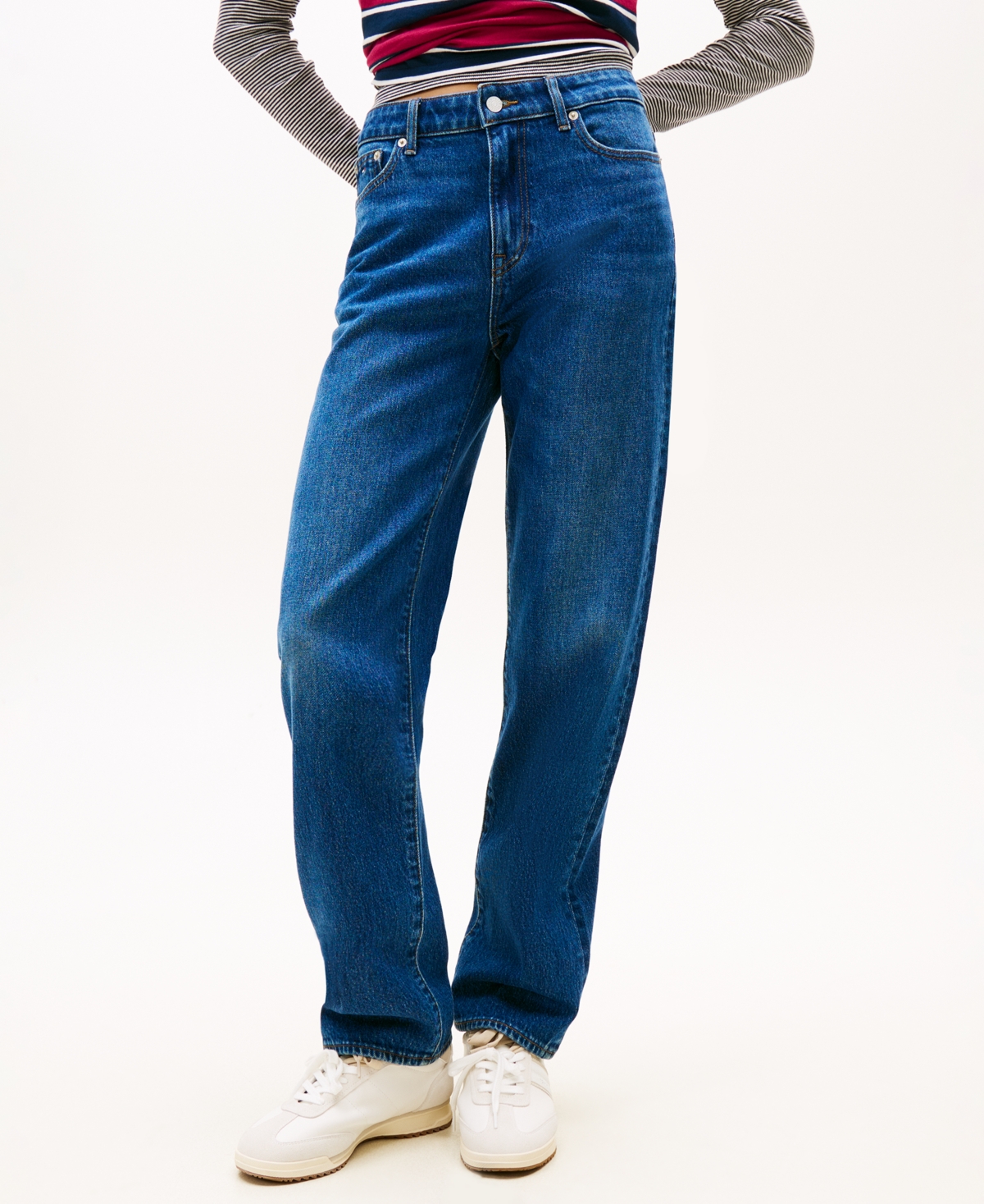 Click here for Tommy Jeans Womens Kira Mid Rise Slim Straight Jea... prices