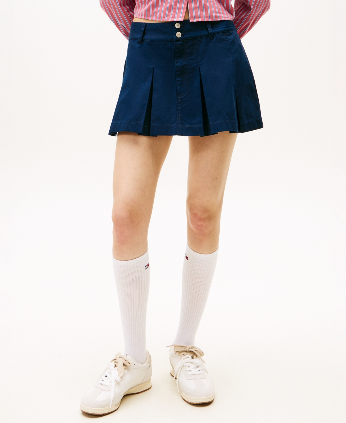 Click here for Tommy Jeans Womens Pleated Mini Skirt - Dark Night... prices