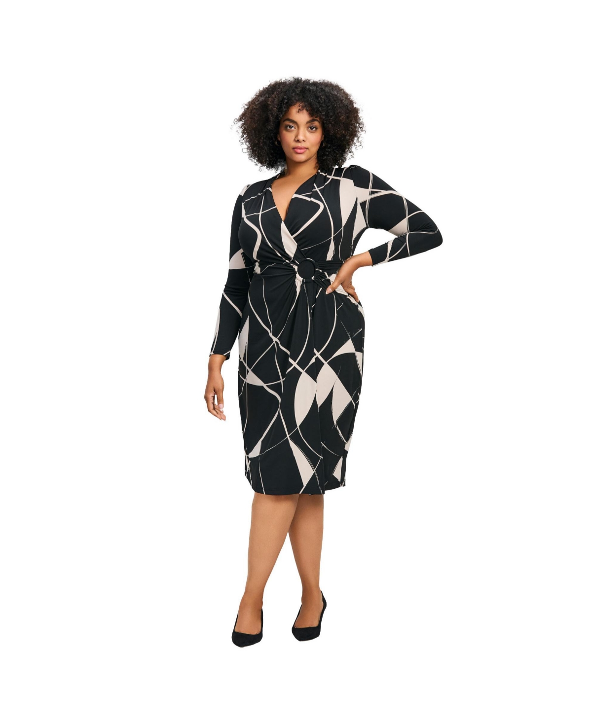 Click here for Avenue Womens Plus Size Darlene Jersey Wrap Dress... prices