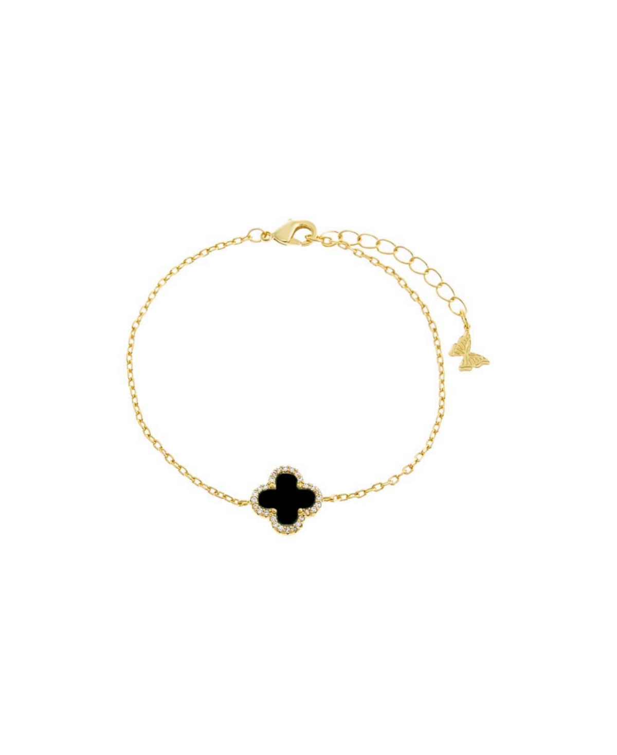 Click here for by Adina Eden Pave Outlined Gold Plated Four Leaf... prices