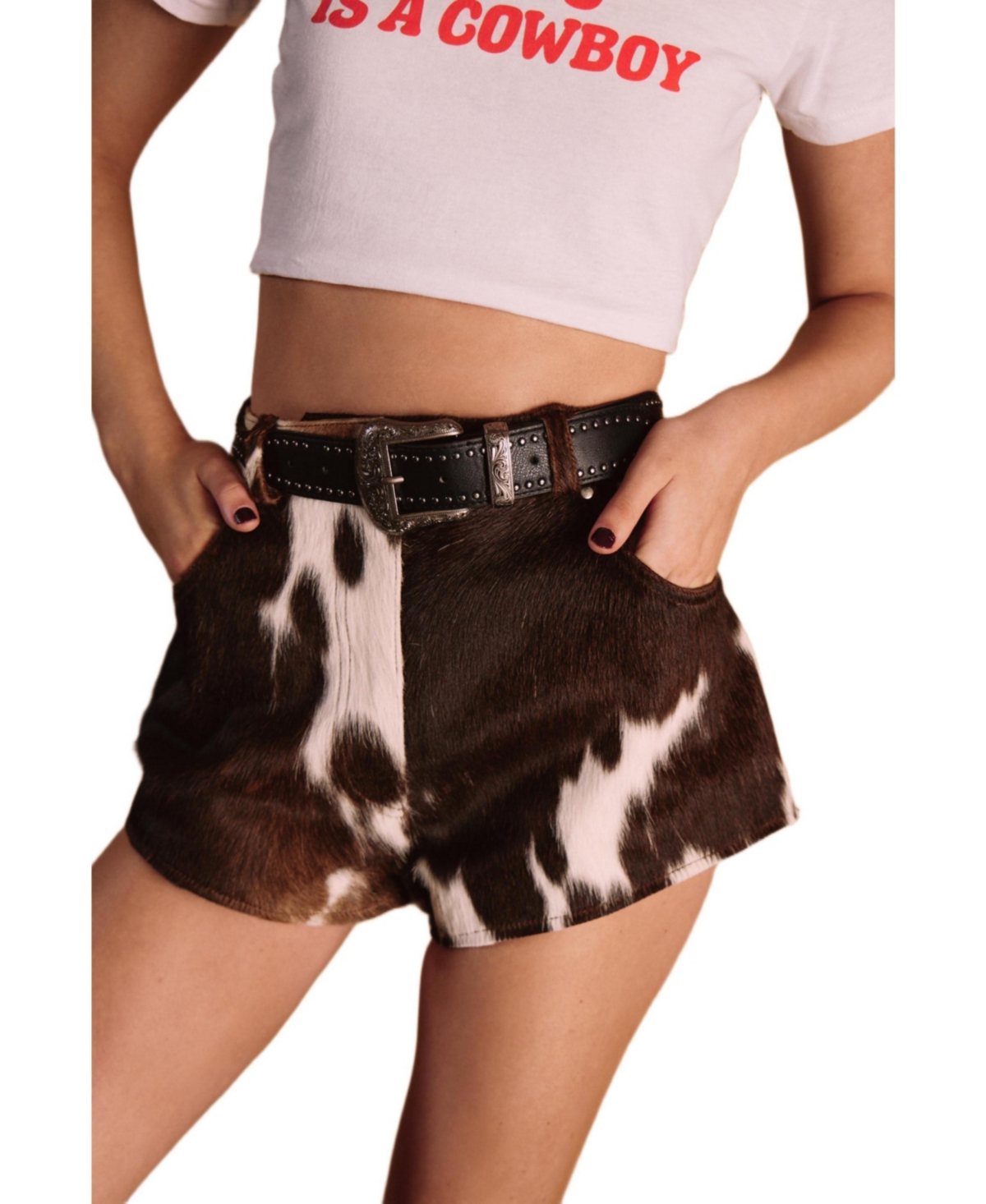 Click here for Nasty Gal Womens Limited Cow Hide Leather Shorts -... prices