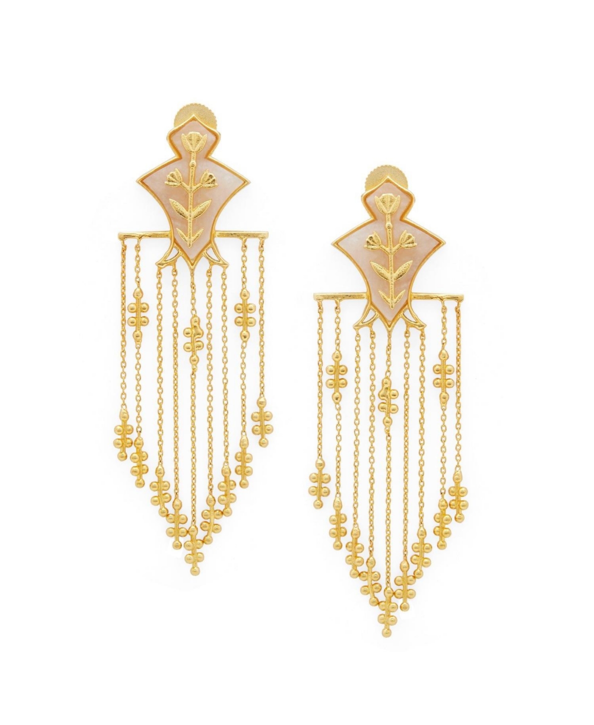 Click here for Dhwani Bansal Gold Plated Serai Earrings - 22k gol... prices
