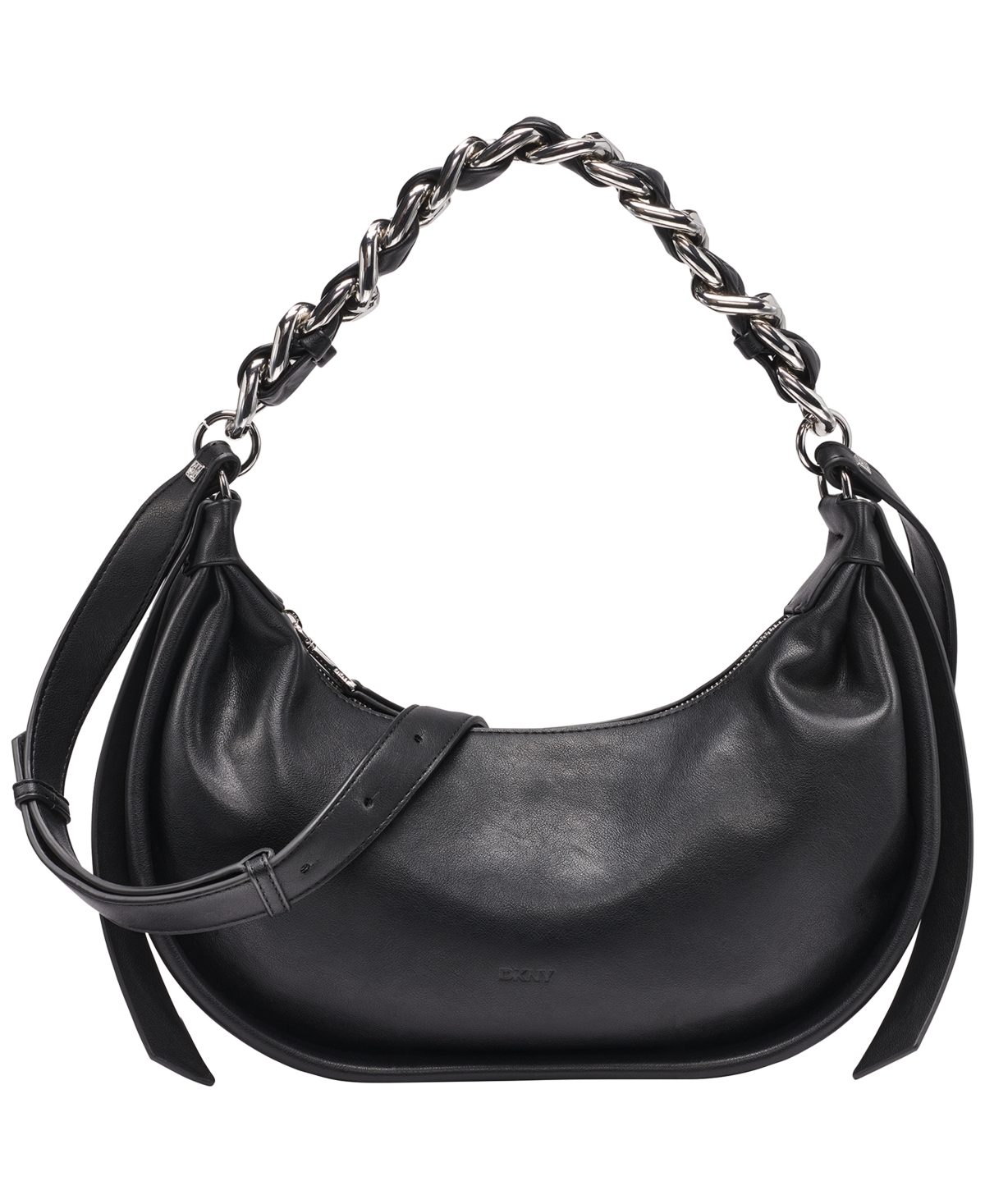 Click here for Dkny Fiona Small Hobo Bag - Black/silver prices