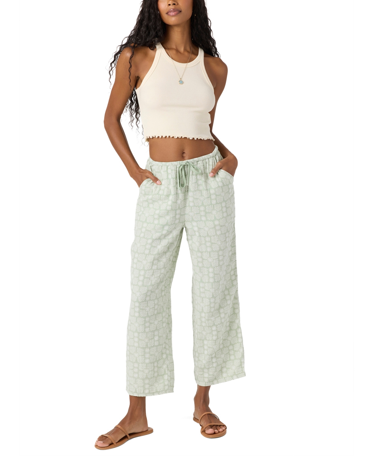 Click here for ONeill Womens Brenda Geo Wide-Leg Pants - Seafoam prices
