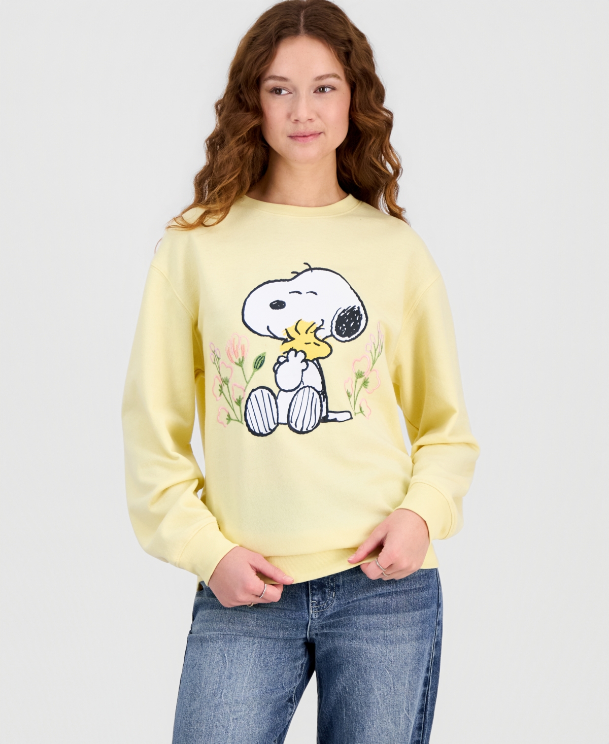 Click here for Snoopy Juniors Snoopy Tulip Crewneck Sweatshirt -... prices
