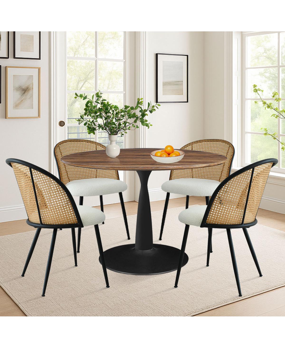 Click here for Maison Boucle 5-Piece Round Dining Table Set with... prices