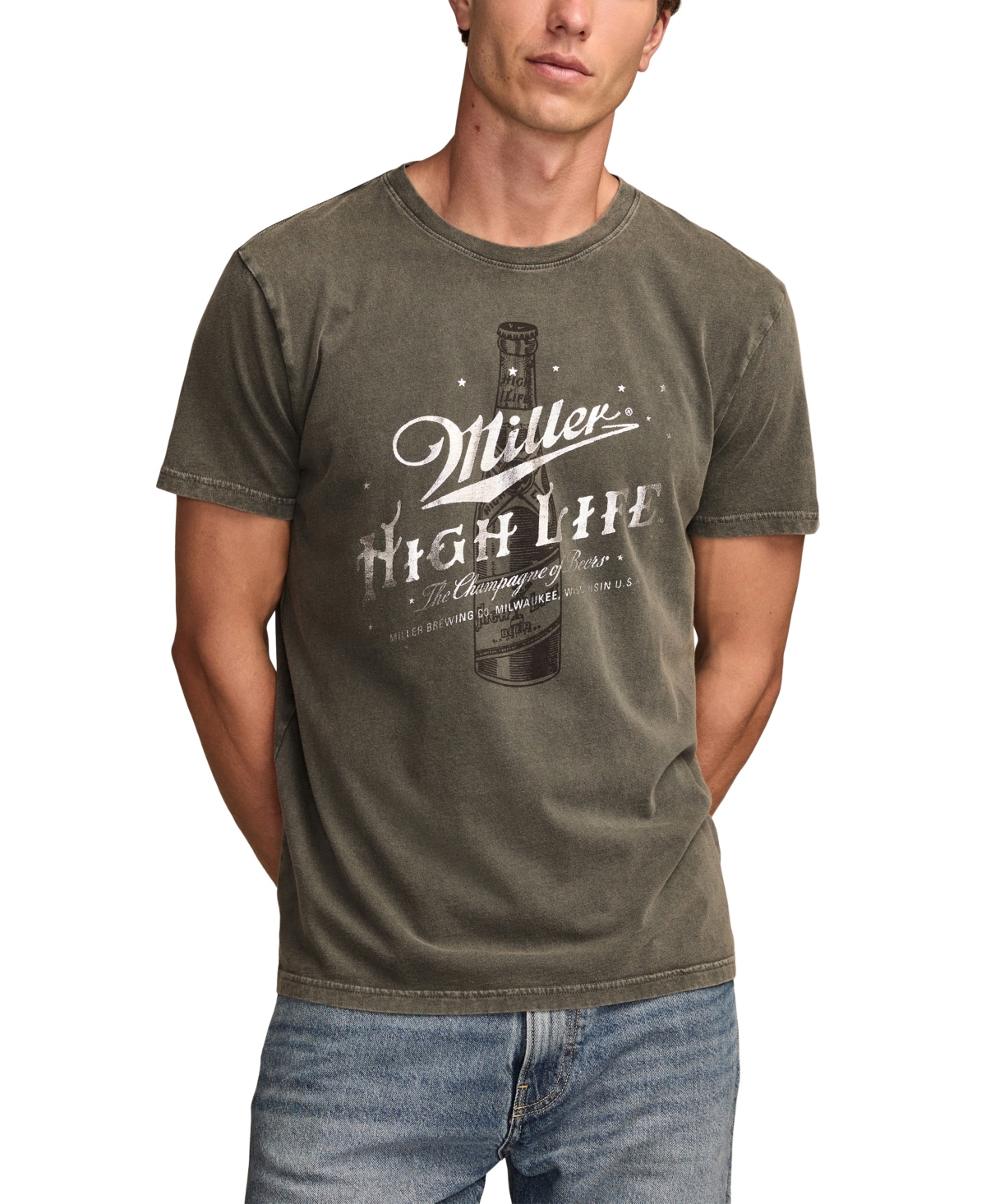Click here for Lucky Brand Mens Regular-Fit Miller High Life T-Sh... prices