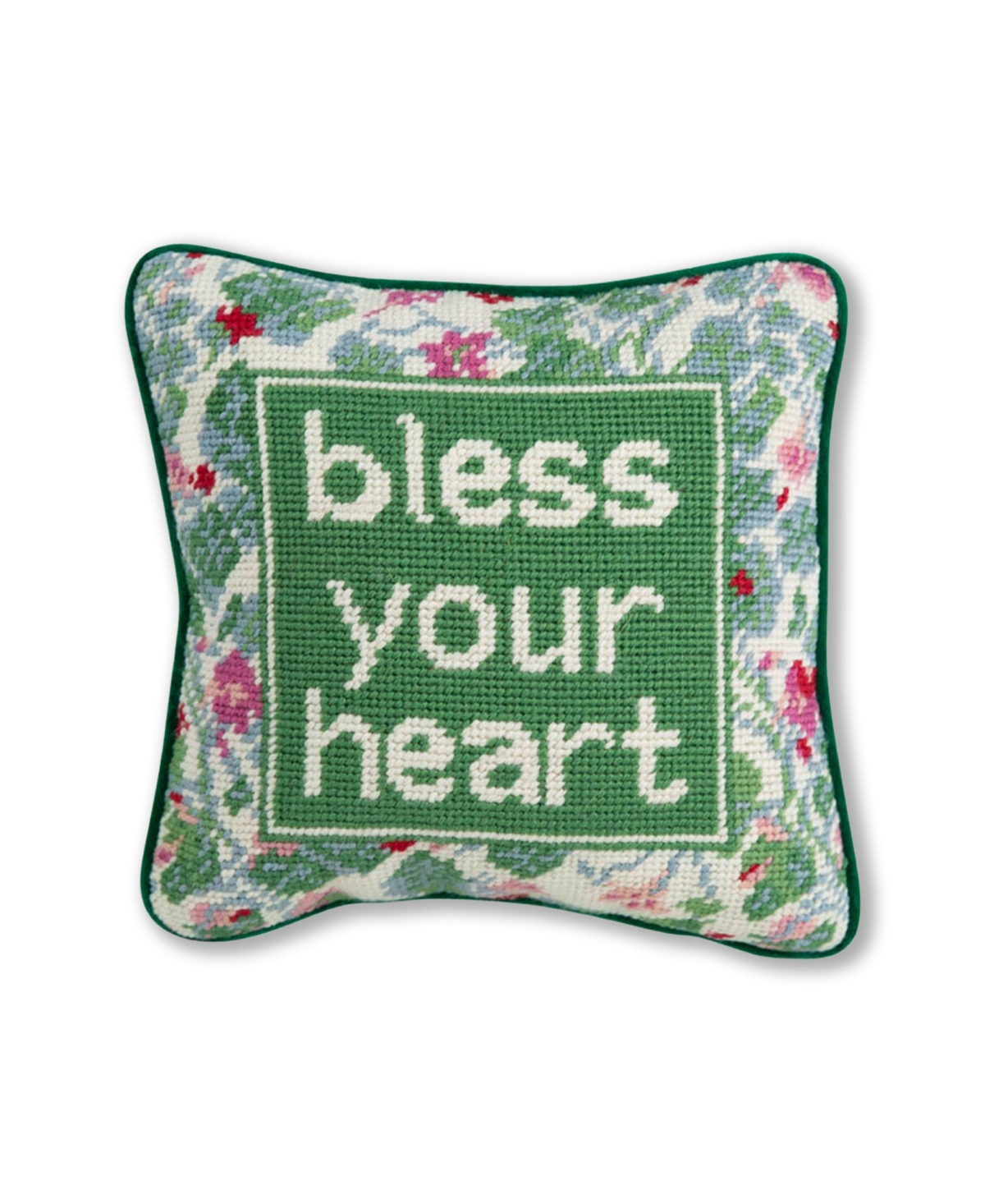 Click here for Furbish Needlepoint Pillow - Bless your heart prices