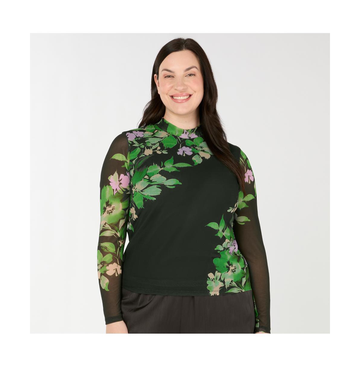 Click here for Estelle Plus Size Fiora Mesh Top - Ivy fleur prices
