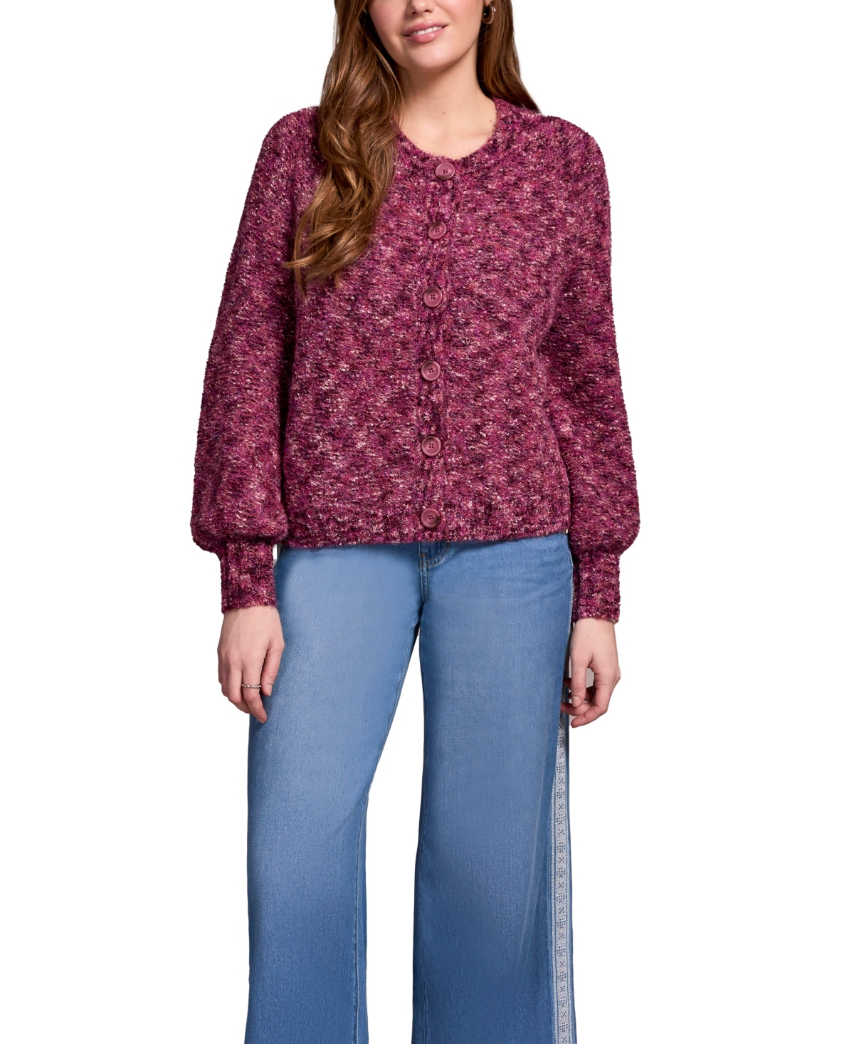 Click here for Tribal Womens Button-Front Crew Neck Cardigan Swea... prices