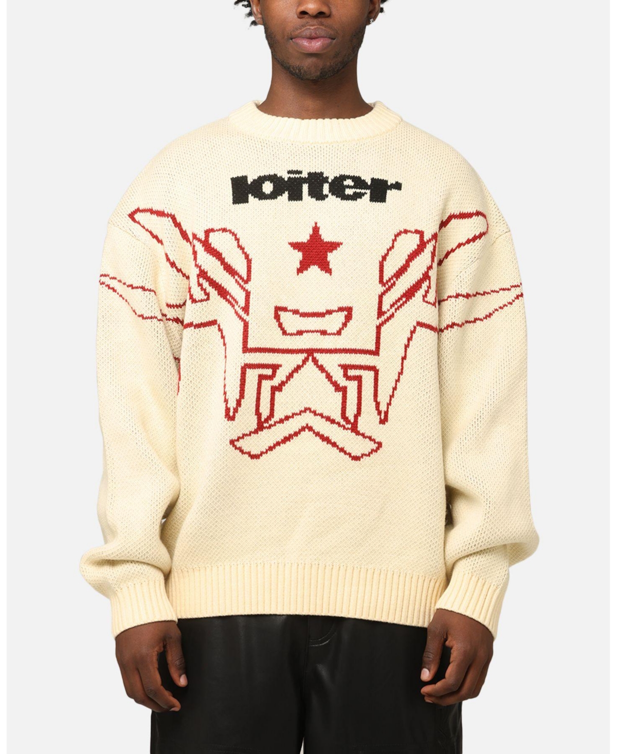 Click here for Loiter Mens Men s Substance Knit Sweater - Beige/K... prices