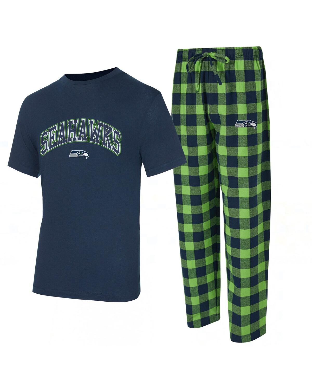 Click here for Concepts Sport Mens 2-Piece College Navy/Neon Gree... prices