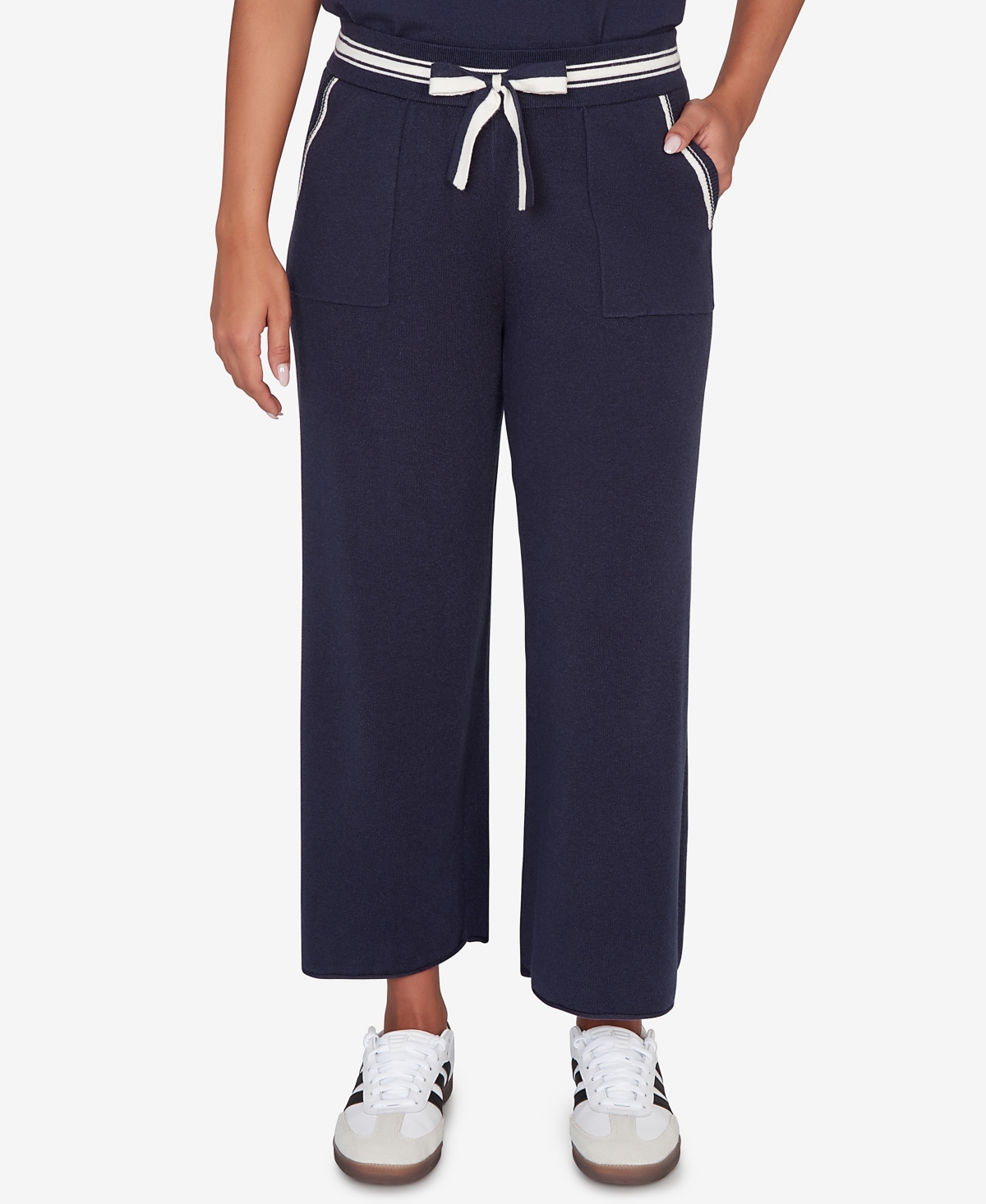 Click here for Ruby Rd. Petite Wide Leg Cropped Lounge Pant - Nav... prices