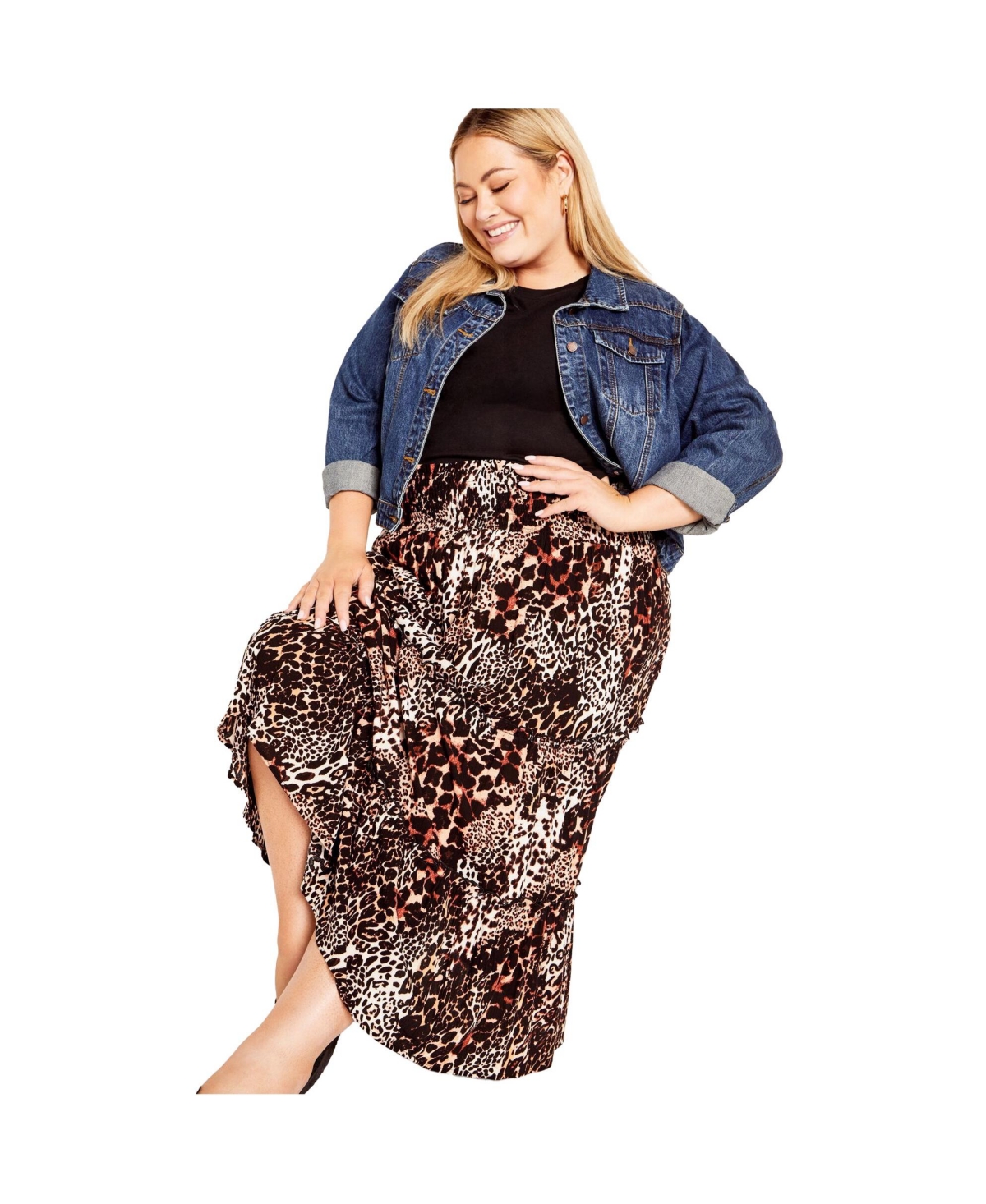 Click here for Avenue Womens Plus Size Zoey Skirt - Leopard print prices