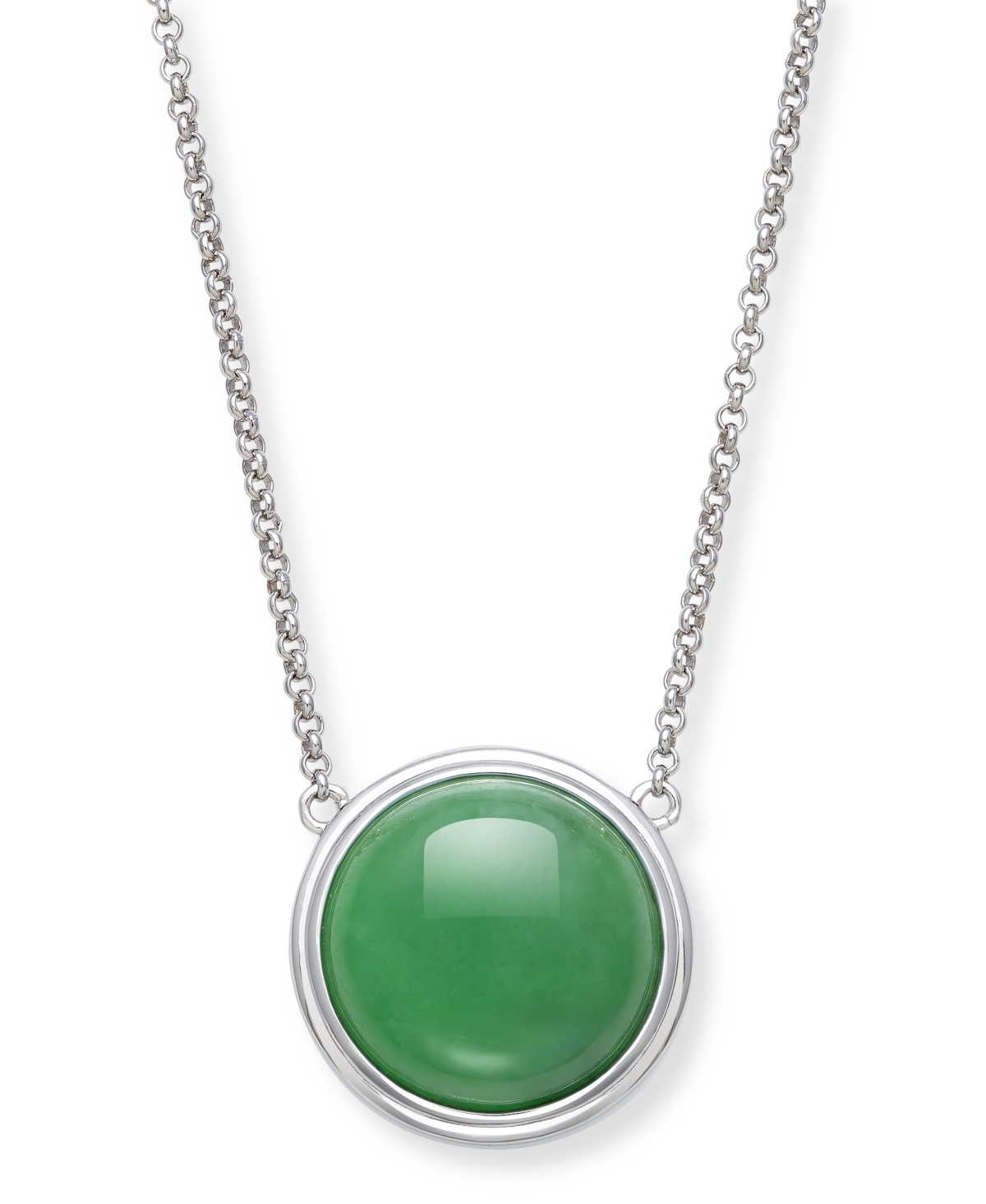 Click here for Macys Dyed Jade Disc Shape Necklace in Sterling Si... prices