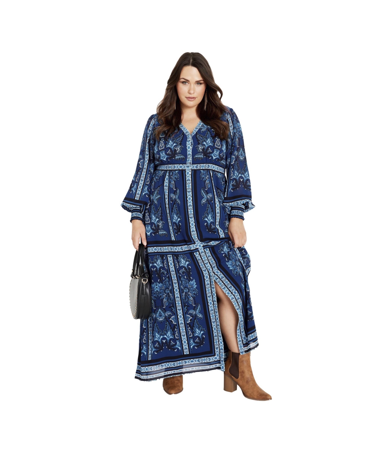 Click here for Avenue Womens Plus Size Serene Placement Sleeved M... prices