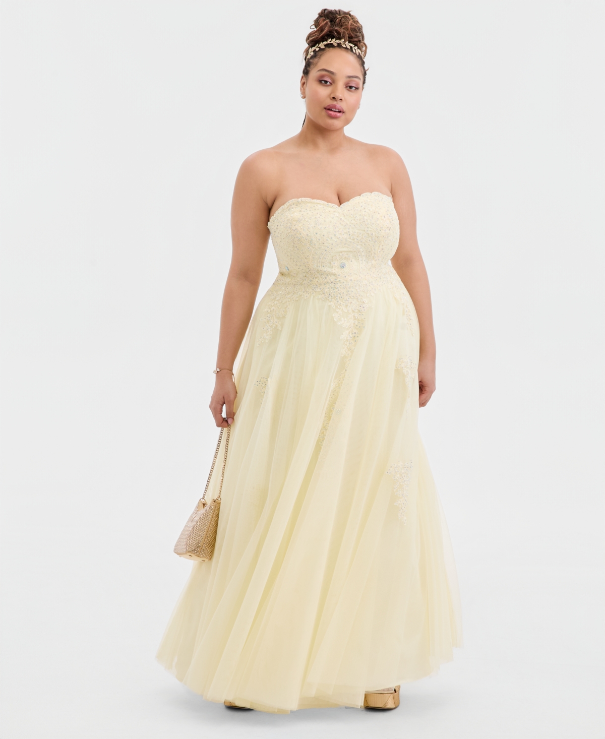 Click here for Say Yes Trendy Plus Size Strapless Embellished Gow... prices