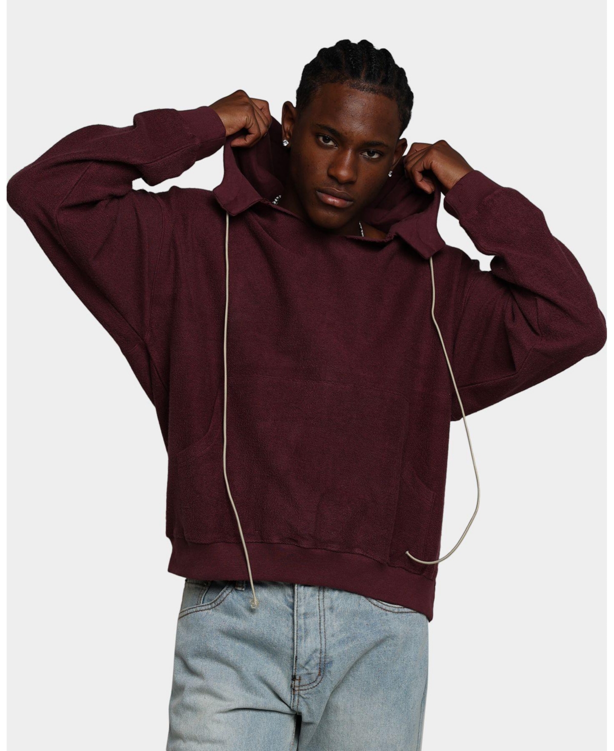 Click here for mnml Mens Extended Drawcord Hoodie prices