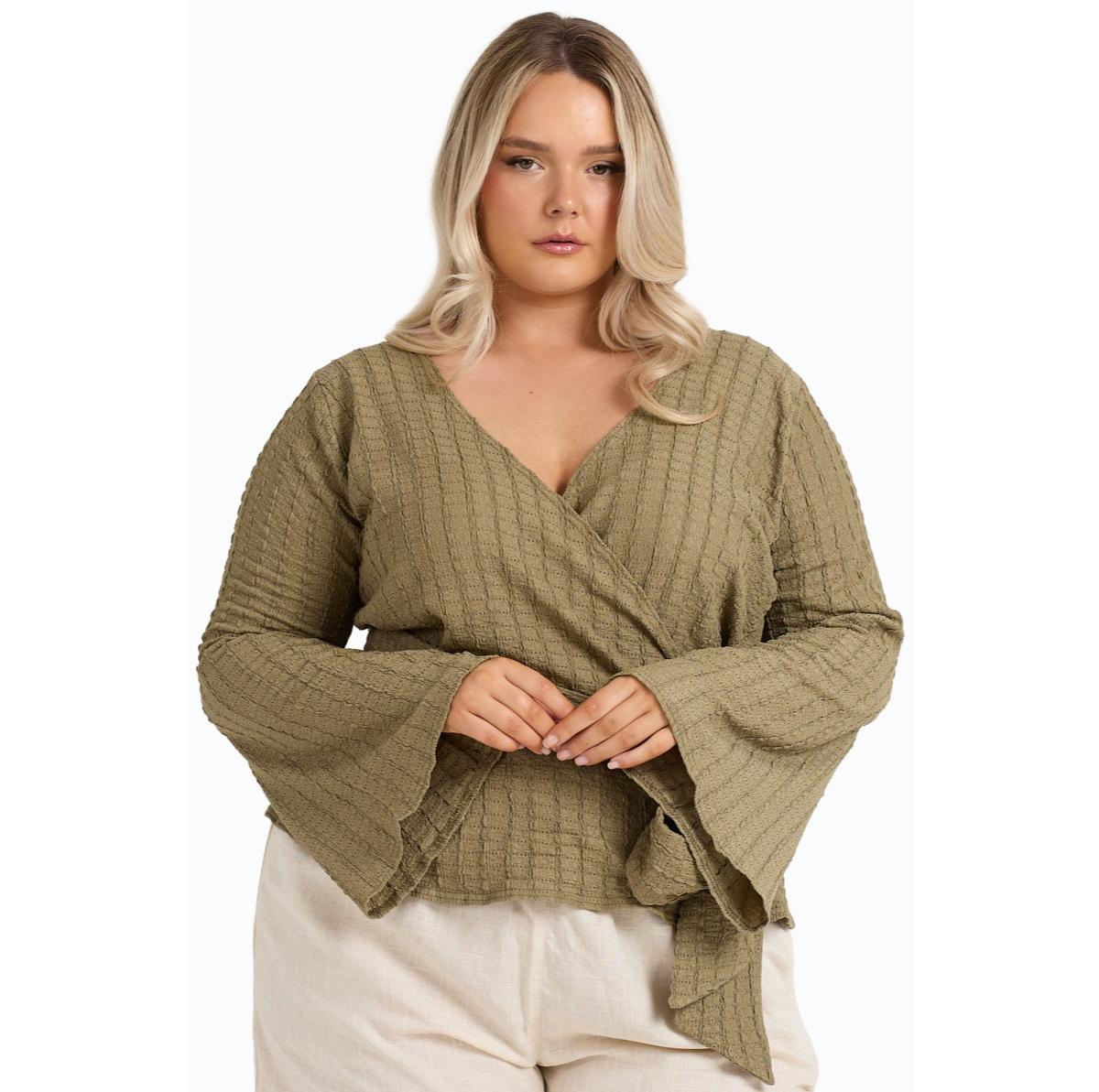 Click here for Fashion-szn Curve Womens Kimono Wrap Front Belted... prices