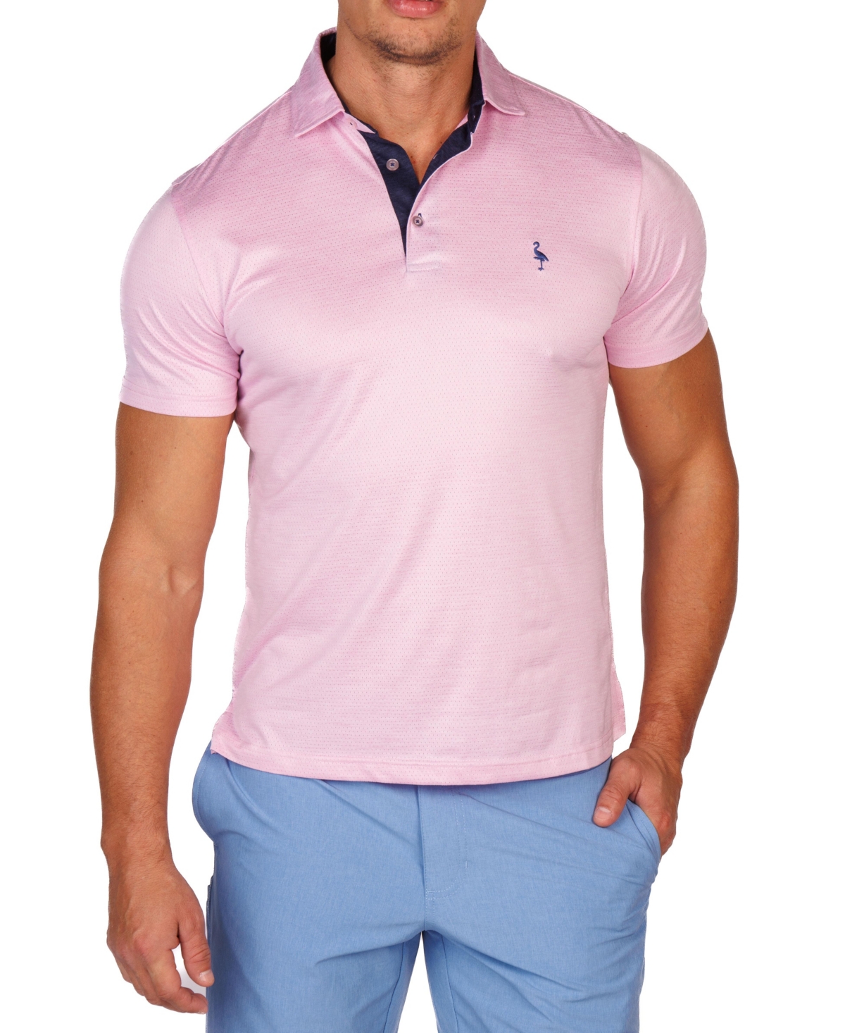Click here for TailorByrd Mens Melange Mesh Performance Polo - Lt... prices
