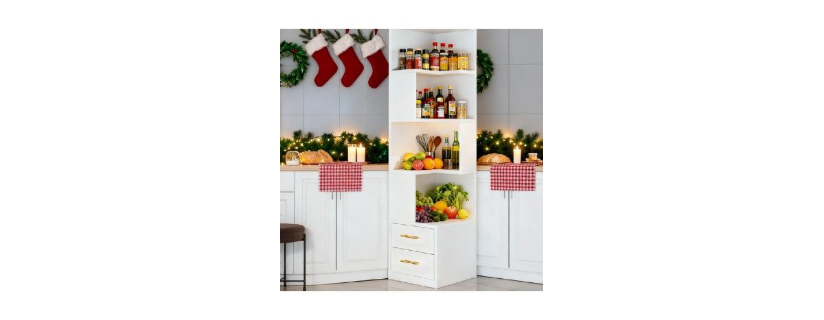 Click here for Tribesigns 5-Tier Kitchen Pantry with 2 Drawers  K... prices