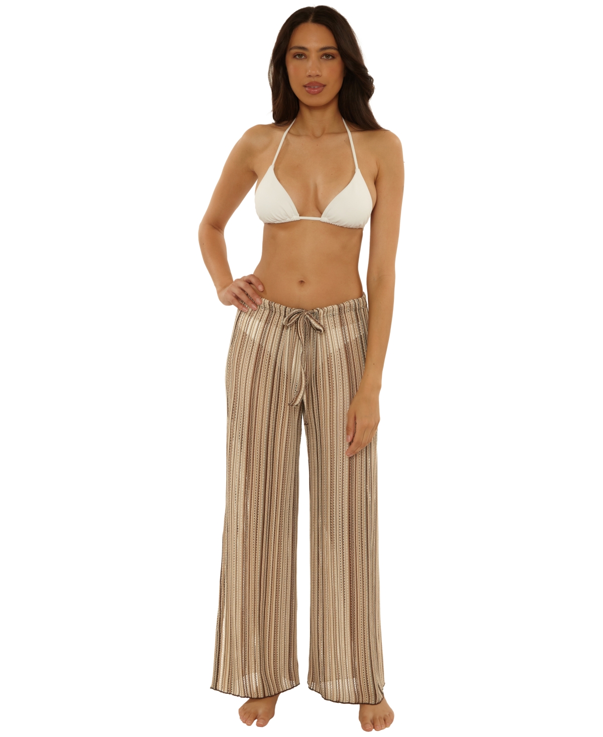 Click here for Becca Womens Seaside Crochet Pants - Mocha/tan prices
