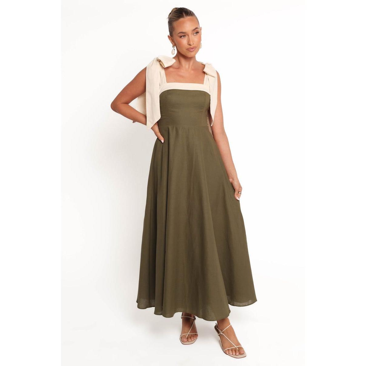 Click here for Petal and Pup Womens Olinda Midi Dress. - Olive prices