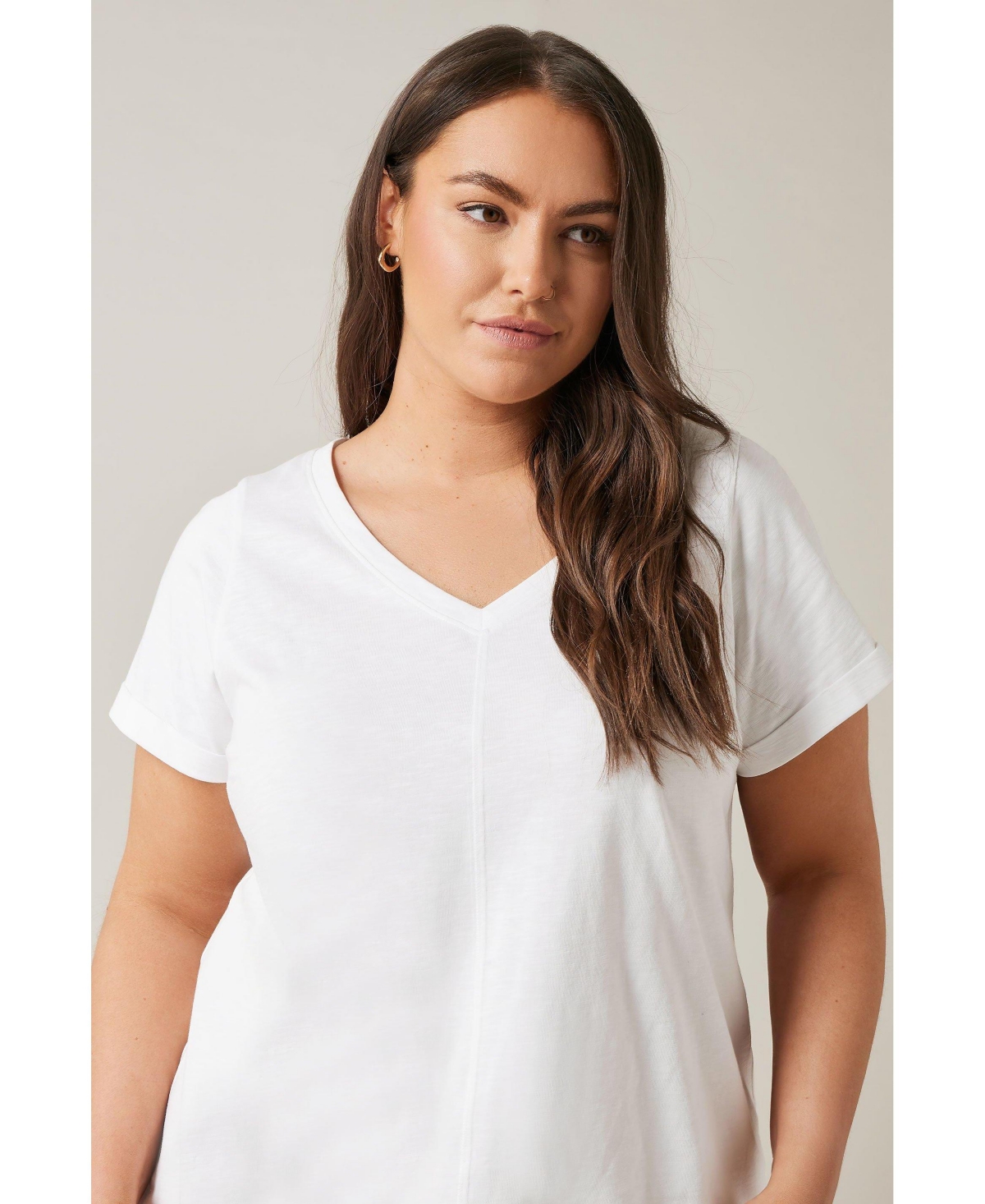Click here for Evans Womens Curve White Pure Cotton T-Shirt prices