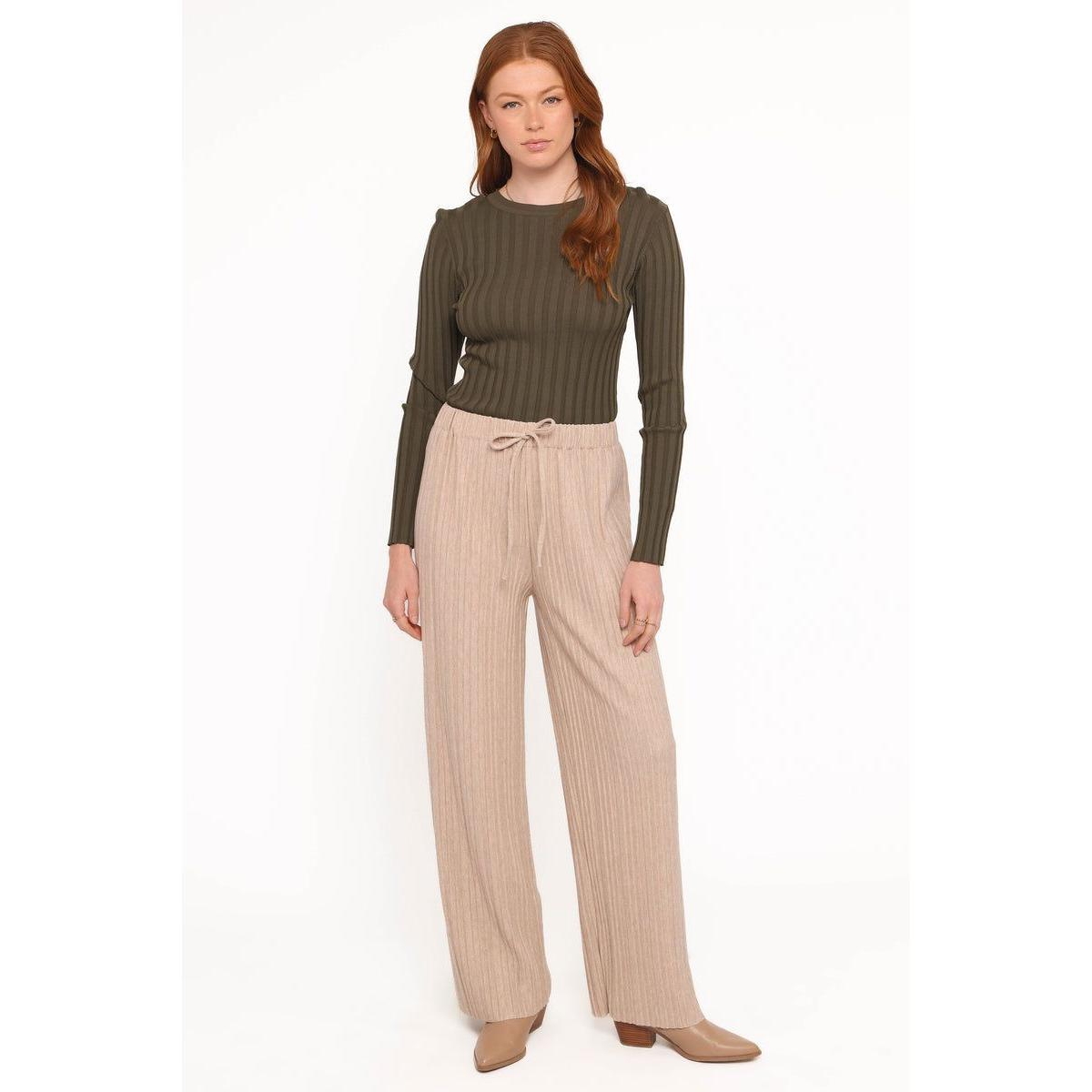 Click here for Petal and Pup Womens Davis Pleated Knit Pant - Bei... prices