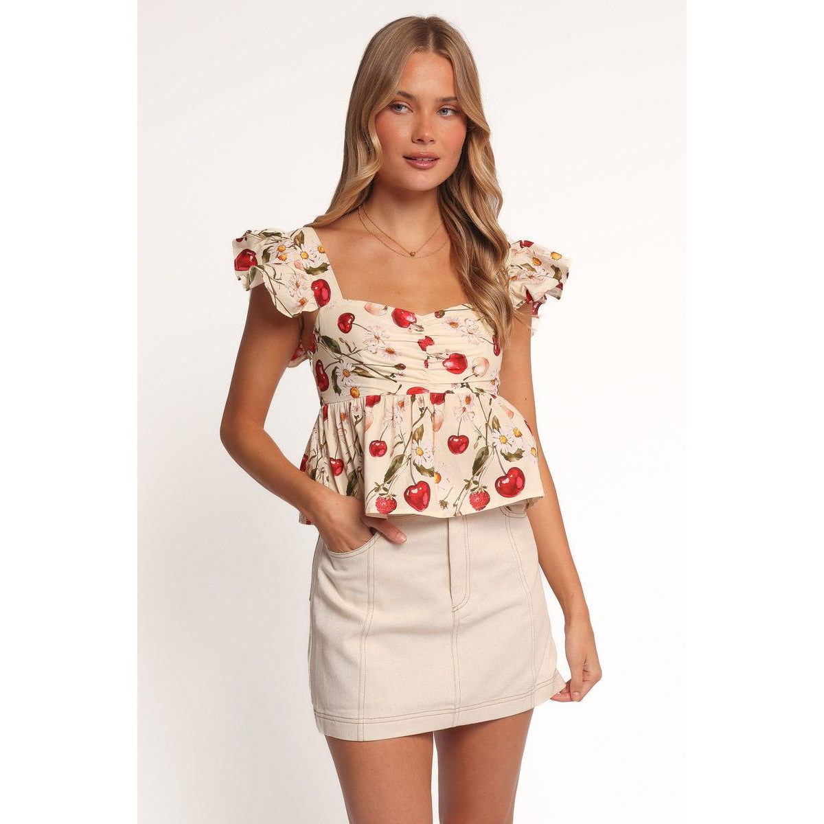 Click here for Petal and Pup Womens Lyric Ruffle Top - Mon cheri prices