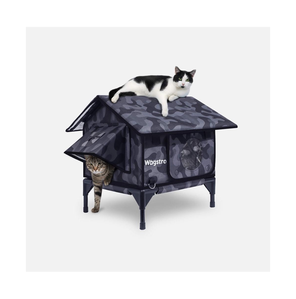 Click here for Wagstro RoofHaus Outdoor Heated Cat House in Night... prices