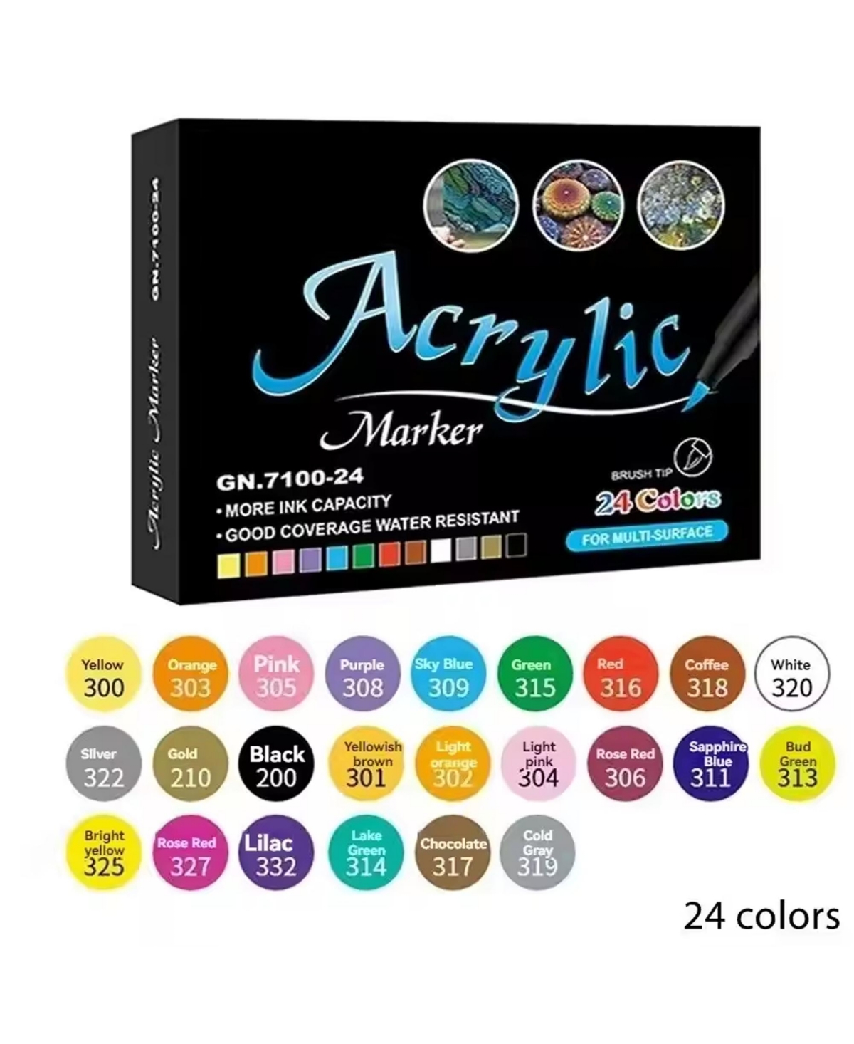 Click here for Htutwoo 24 Colors Acrylic Water-Based Paint Pens... prices