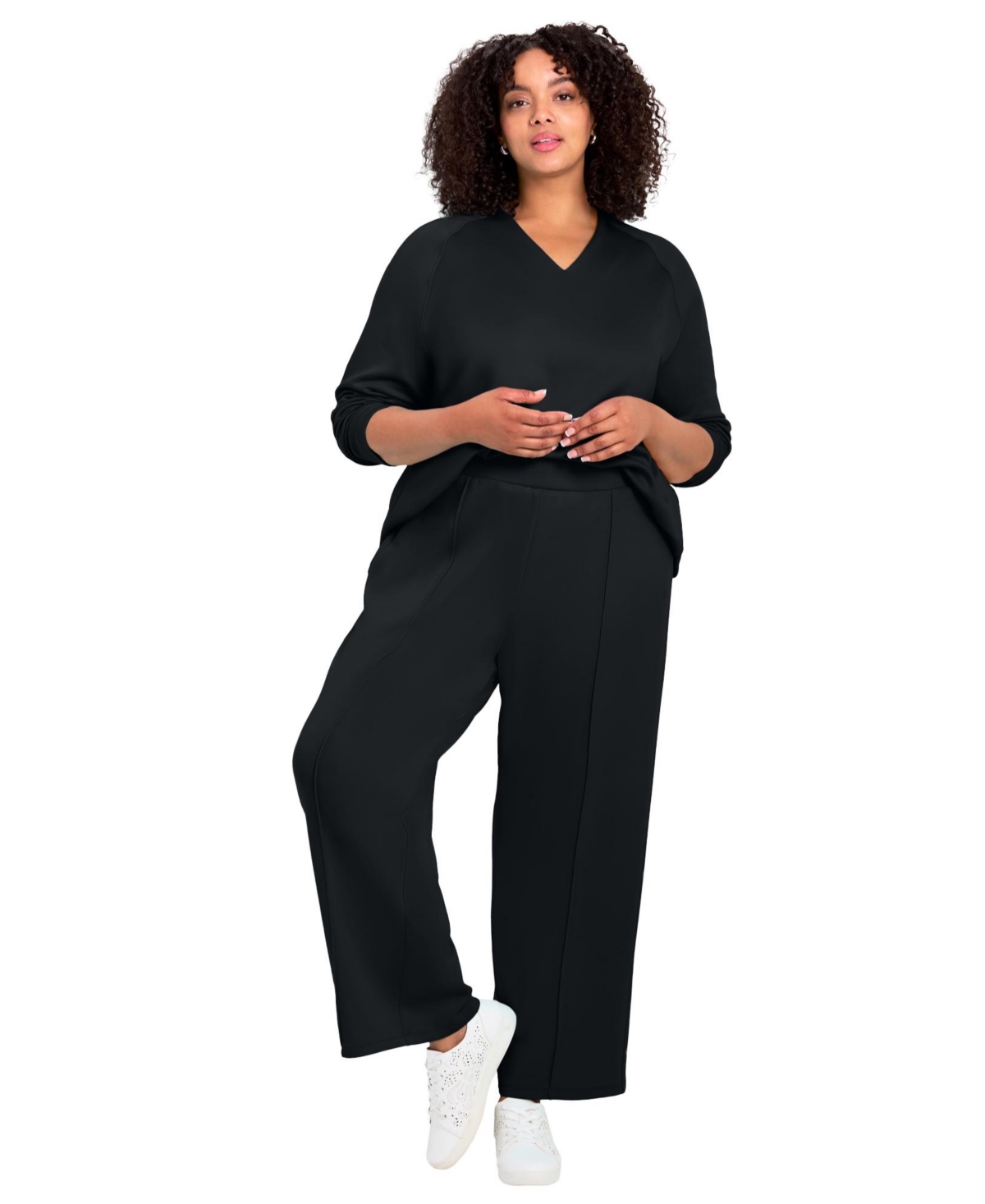 Click here for Avenue Womens Seamed Wide Leg Pant - Black prices