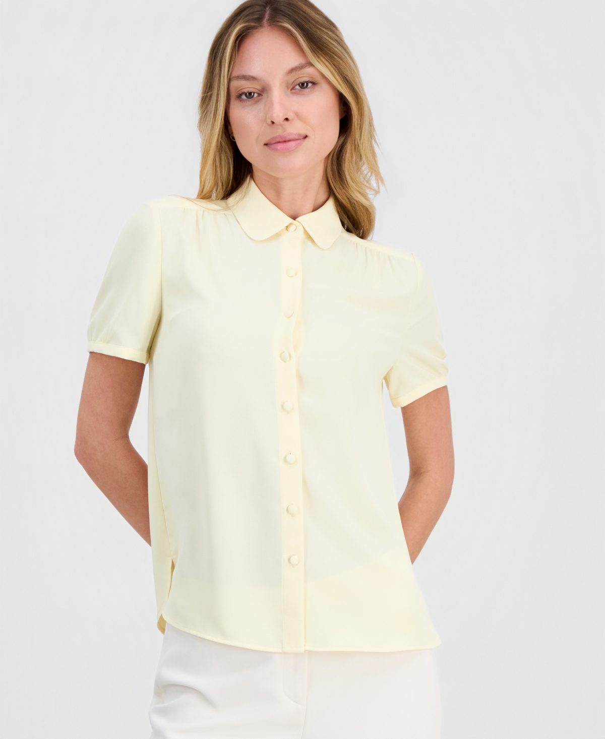 Click here for Anne Klein Womens Button-Front Short-Sleeve Shirt... prices