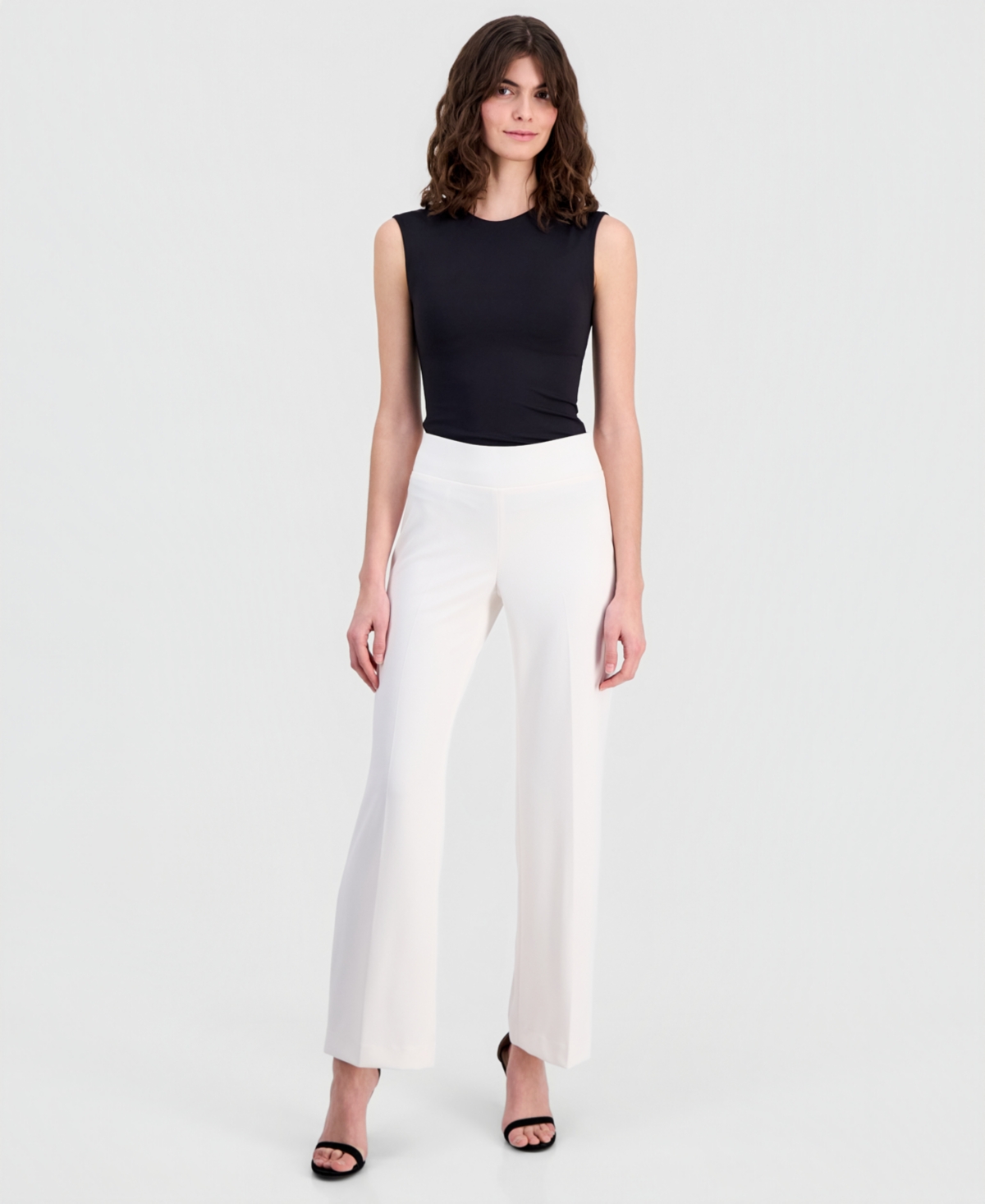 Click here for Anne Klein Womens Stretch Crepe High-Rise Wide-Leg... prices