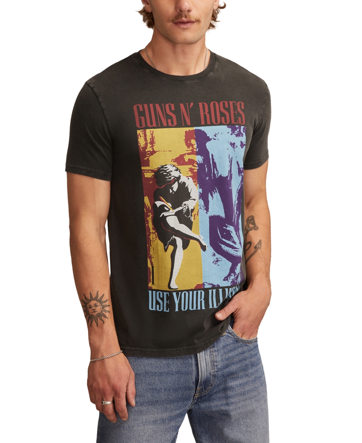 Click here for Lucky Brand Mens Guns N Roses Illusion Graphic Cre... prices