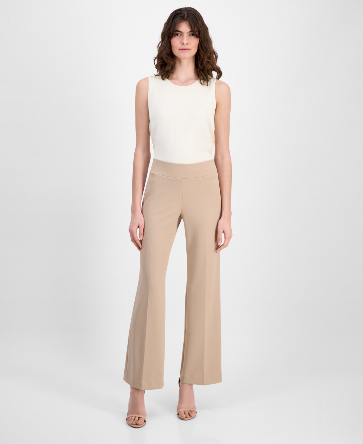 Click here for Anne Klein Womens Stretch Crepe High-Rise Wide-Leg... prices