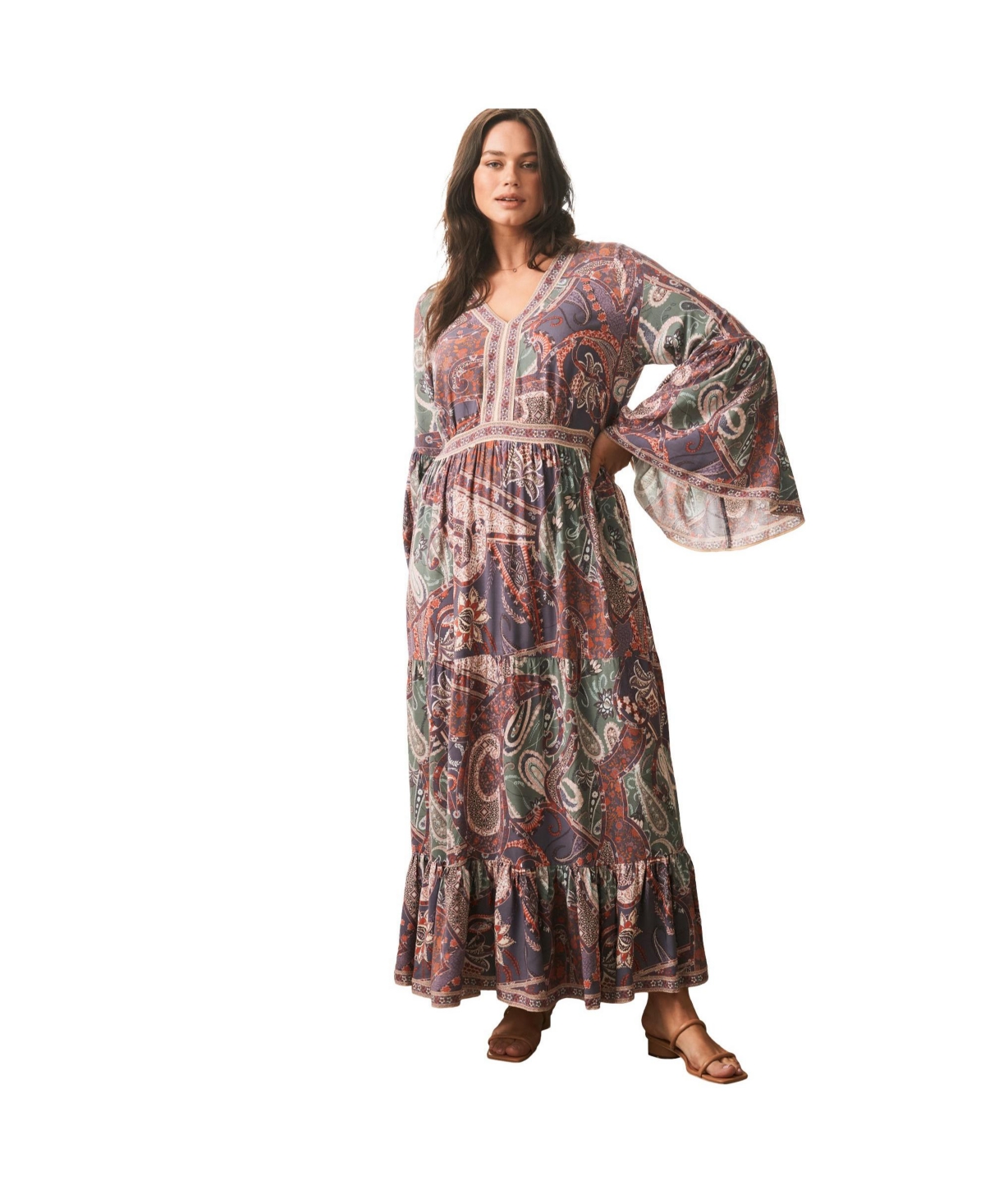 Click here for Avenue Womens Arlo Bell Sleeve Maxi Dress - Free s... prices